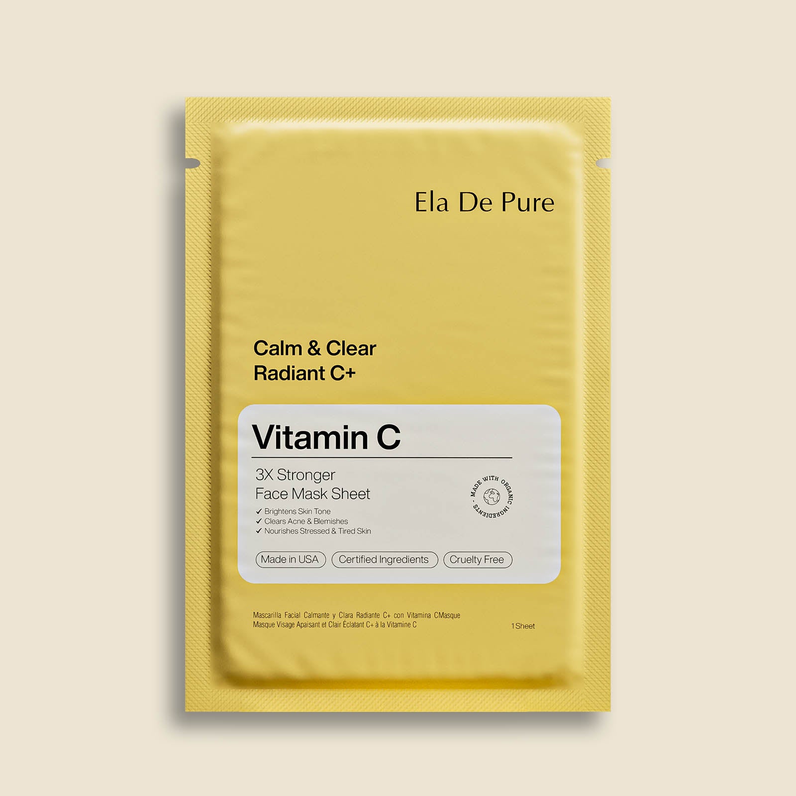 Vitamin C Face Mask Sheet for Acne Marks – Ela De Pure