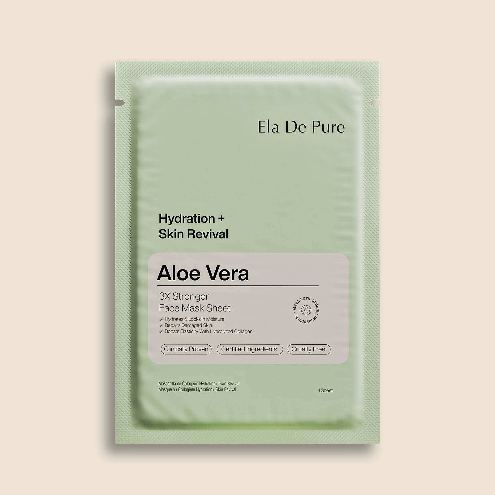 Aloe Vera Face Mask Sheet for Dry and Sensitive Skin – Ela De Pure